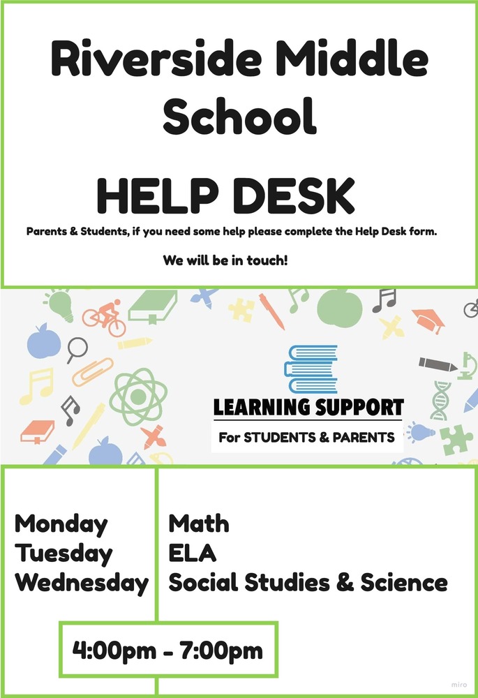 RMS Help Desk Schedule | Riverside Middle School